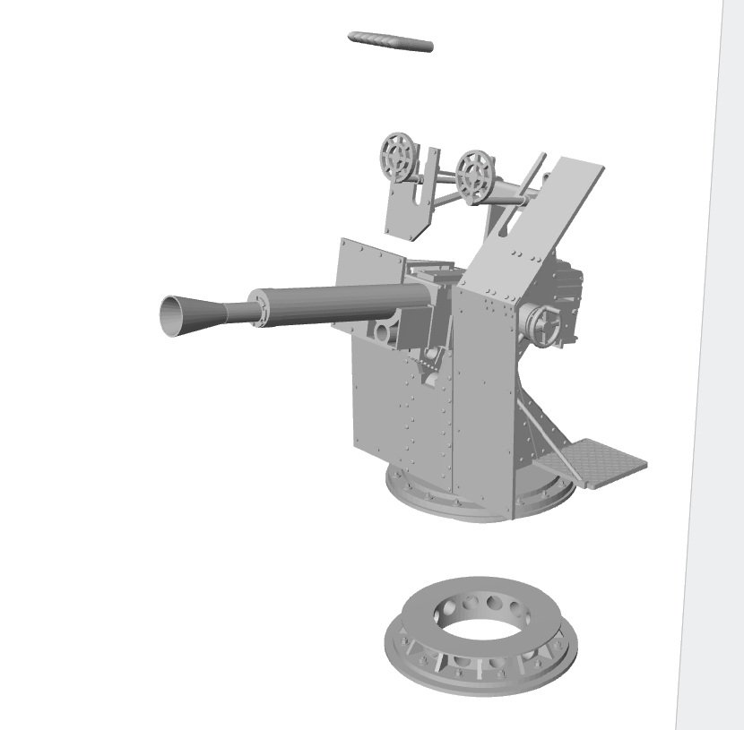 FLOWER CLASS CORVETE 1/72 upgrade kit QF 2-pounder naval gun pom-pom 1/ ...